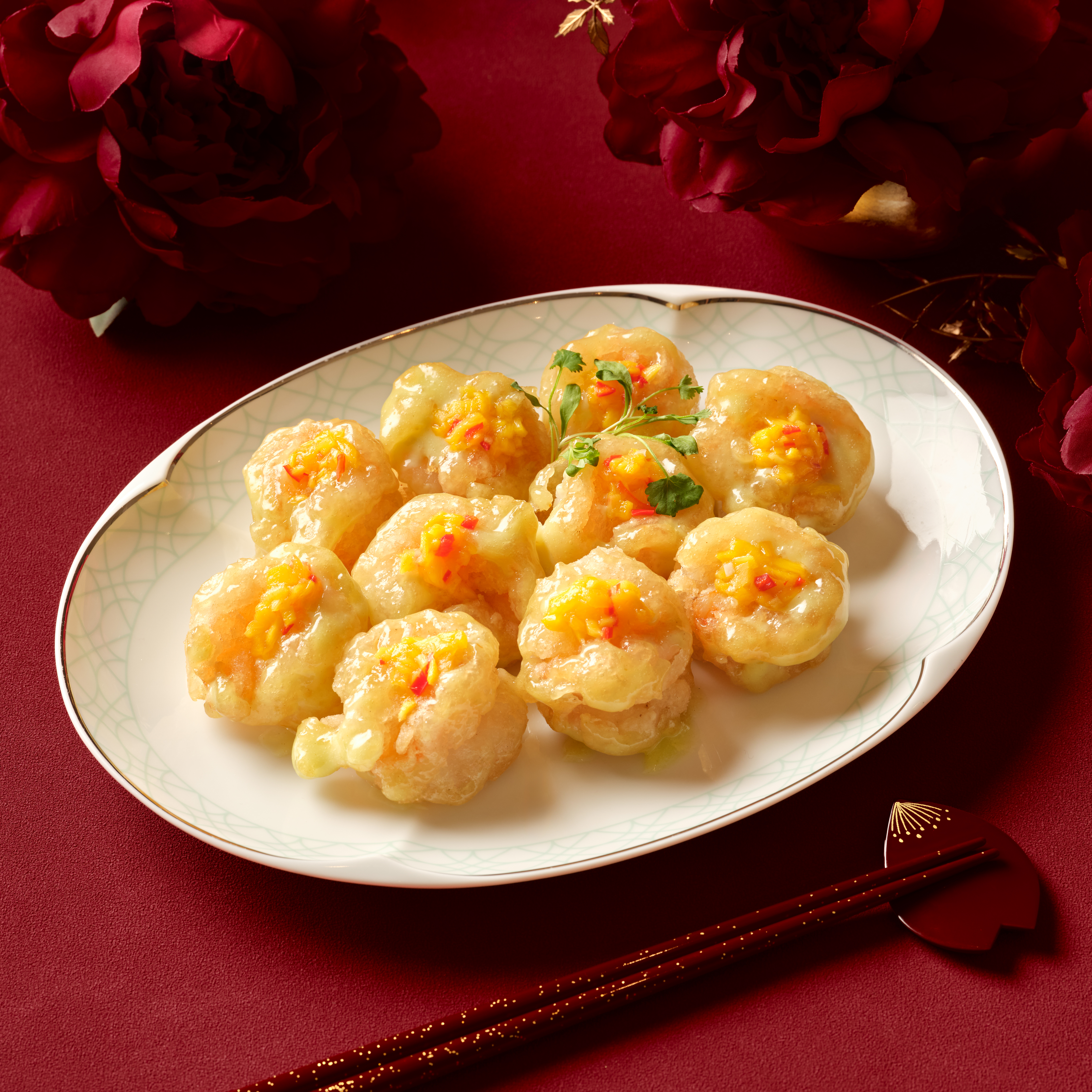 Crispy Prawn with Wasabi Mayonnaise | The Fullerton Hotels and Resorts